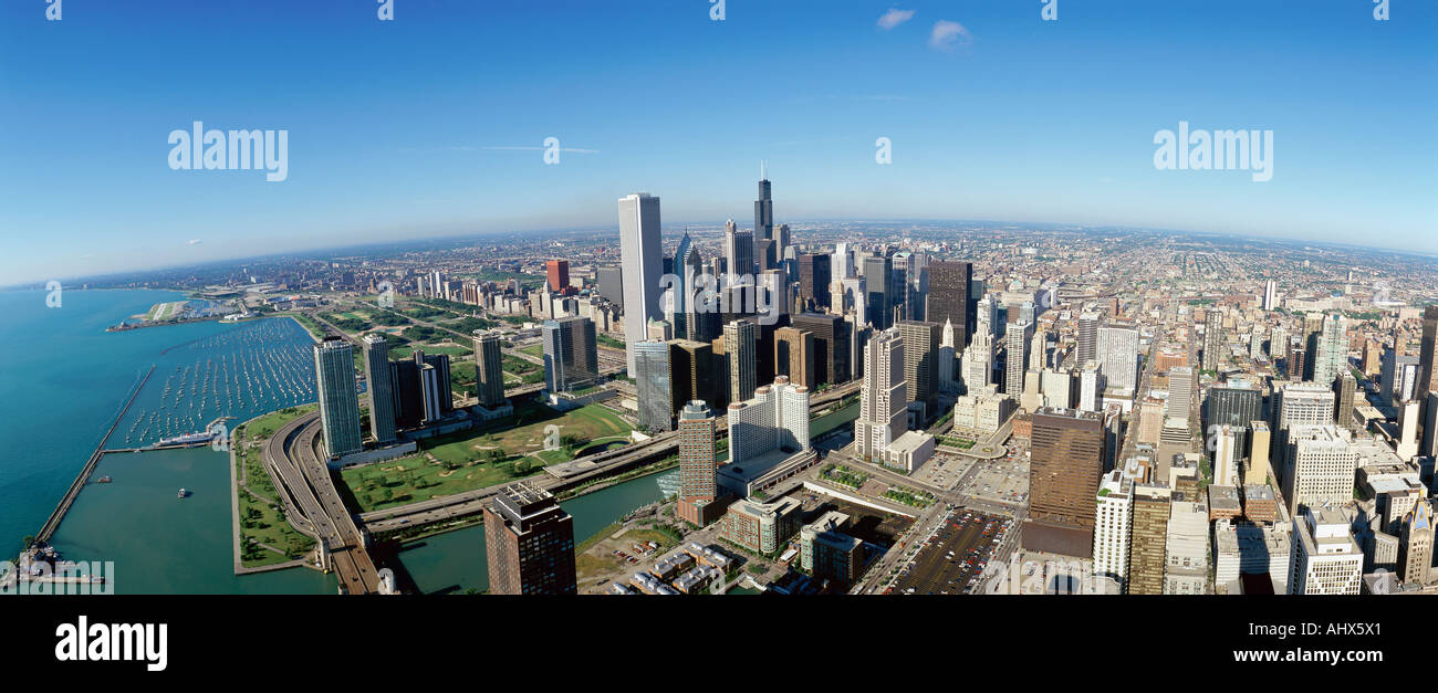 Aerial panoramic photograph chicago hi-res stock photography and images ...