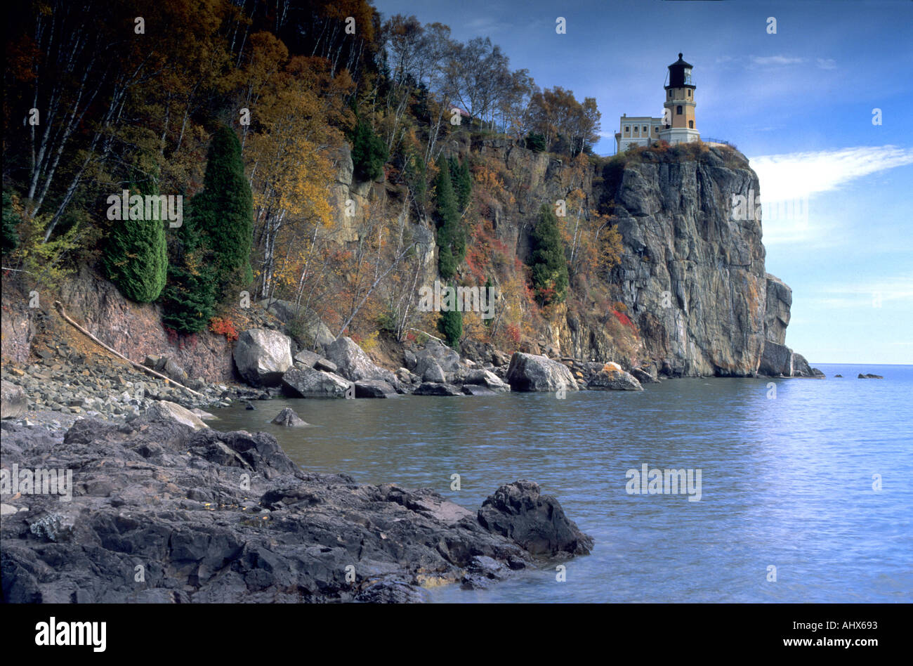 Split Rock Lighthouse on Lake Superior in Minnesota USA America Stock ...