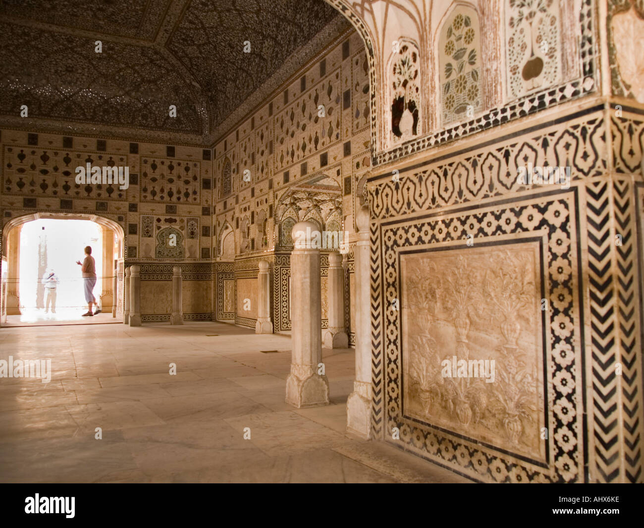 Amber Jaipur Rajasthan India Asia. Sheesh Mahal or Palace of Mirrors in ...