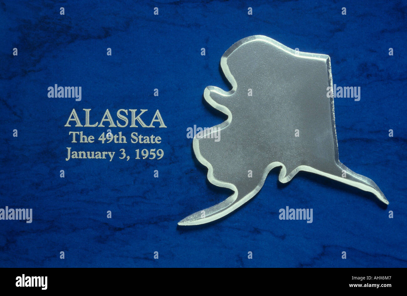 Silver Map of Alaska Stock Photo - Alamy