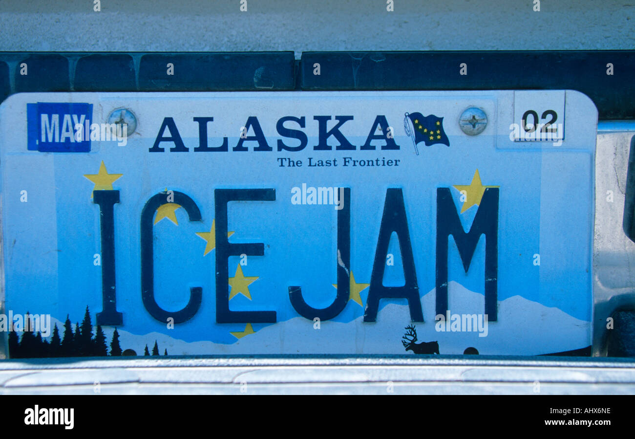 Vanity License Plate Alaska Stock Photo - Alamy