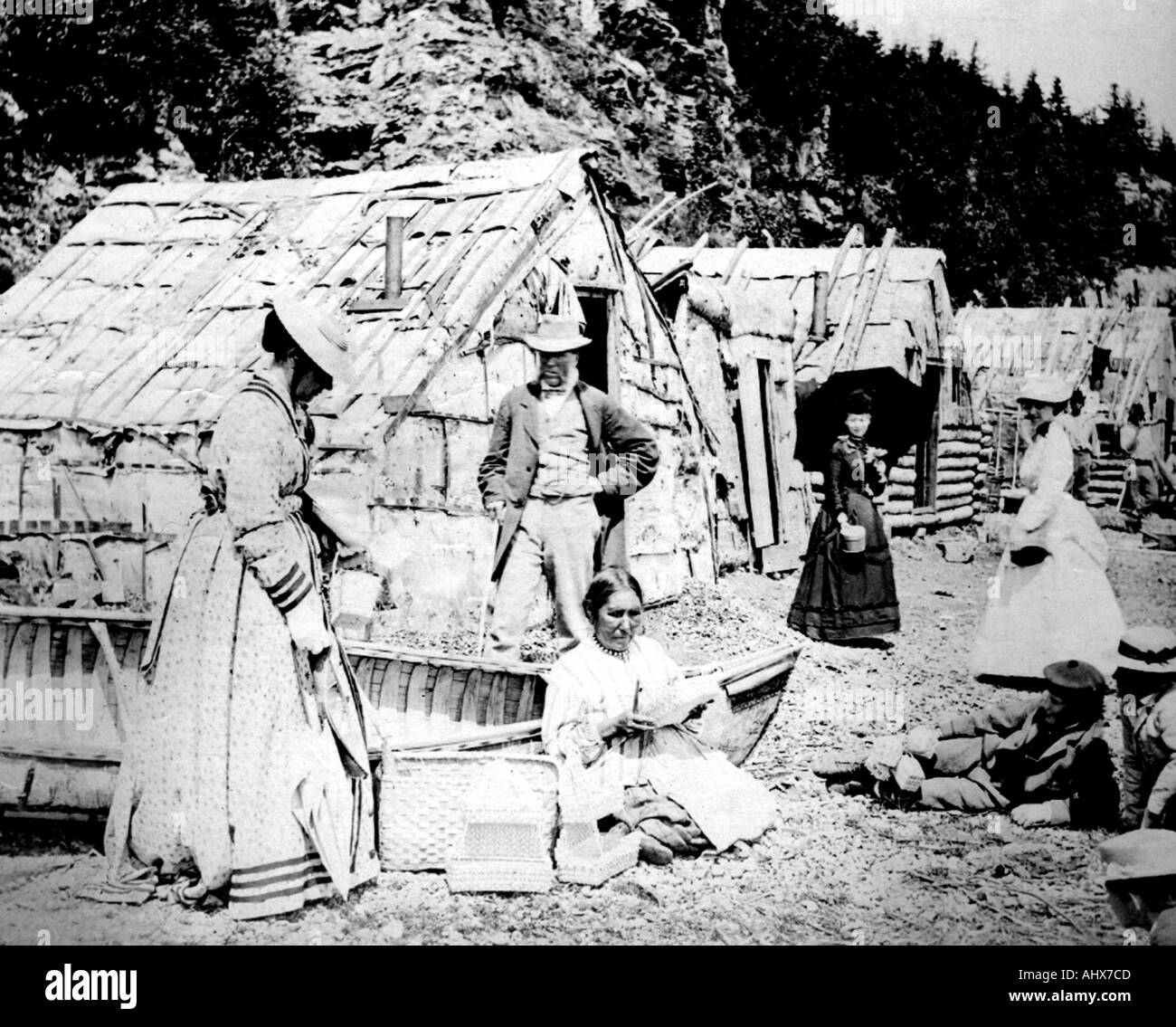 Village native american indians Black and White Stock Photos & Images ...