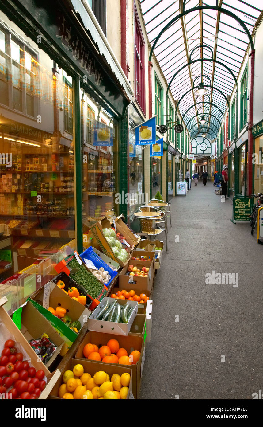 Victorian shopping arcade Okehampton Devon England Stock Photo - Alamy
