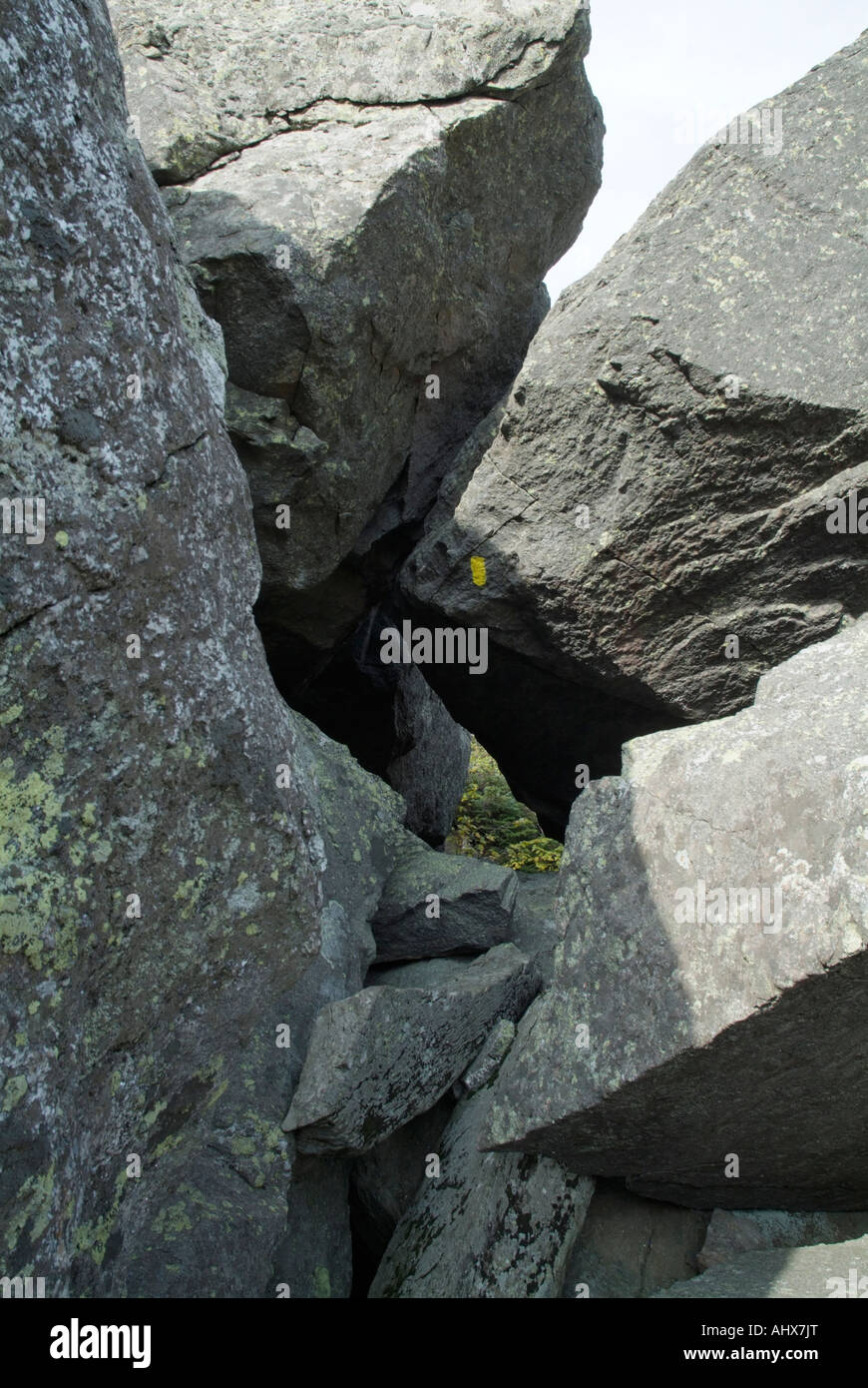 Hiking on the King Ravine during the early autumn months Located in the ...