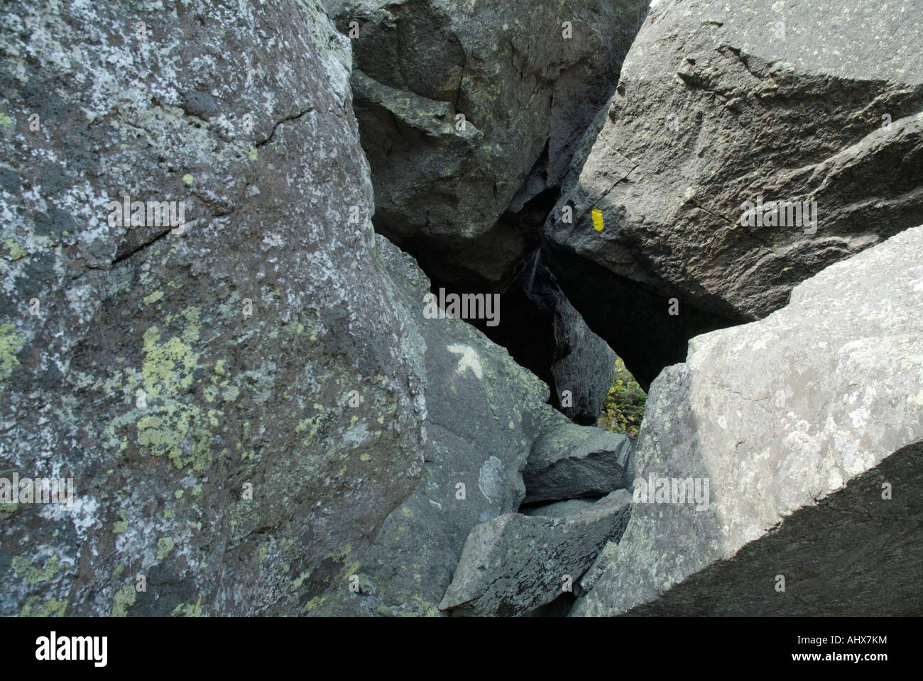 Hiking on the King Ravine during the early autumn months Located in the ...