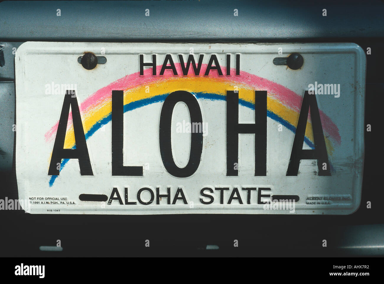 Hawaii car license plate hi-res stock photography and images - Alamy