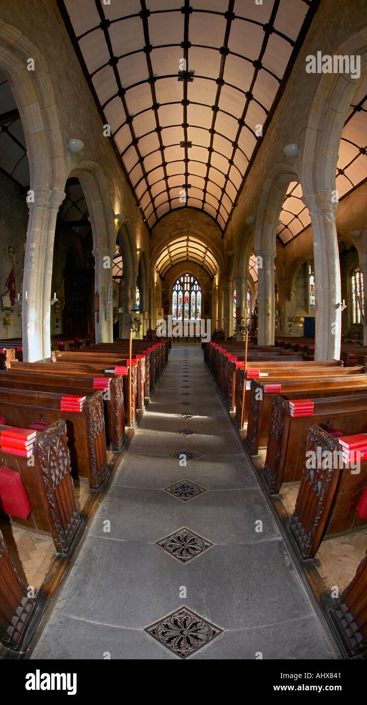 Church Aisle St Eustachius Church Tavistock Devon England Stock Photo ...