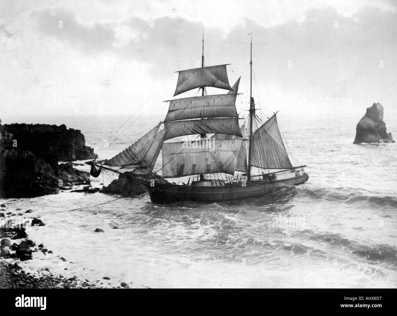 Shipwreck off the coast of Madeira circa 1890 Crew mutinied and killed ...