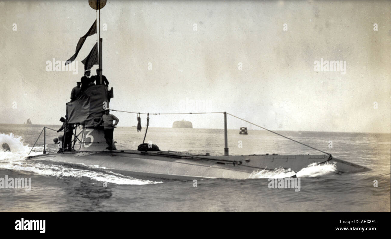 The ill fated submarine A3 1912 Stock Photo - Alamy