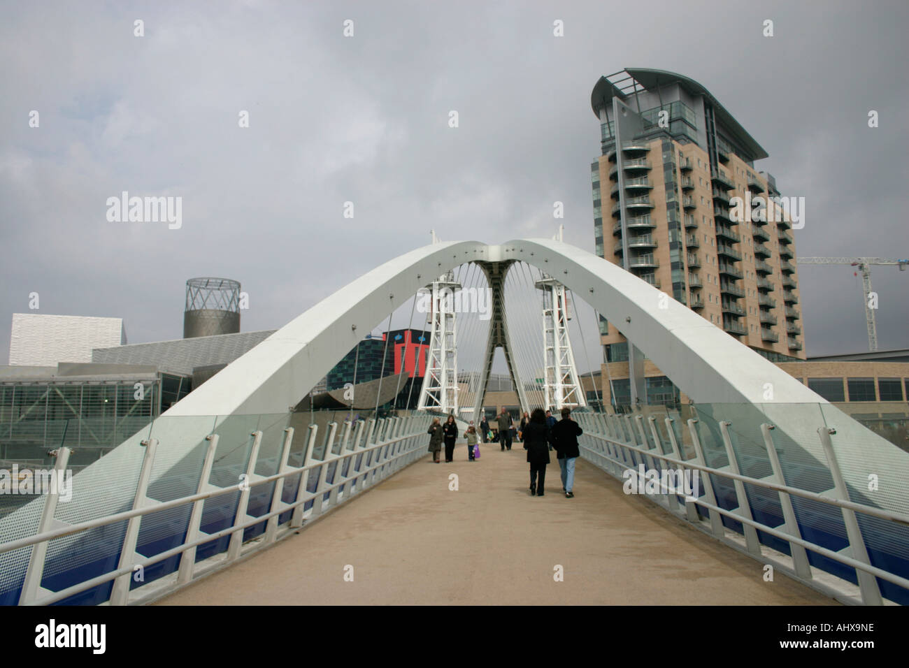 The Salford Quays lift bridge Manchester Ship Canal Greater Manchester ...