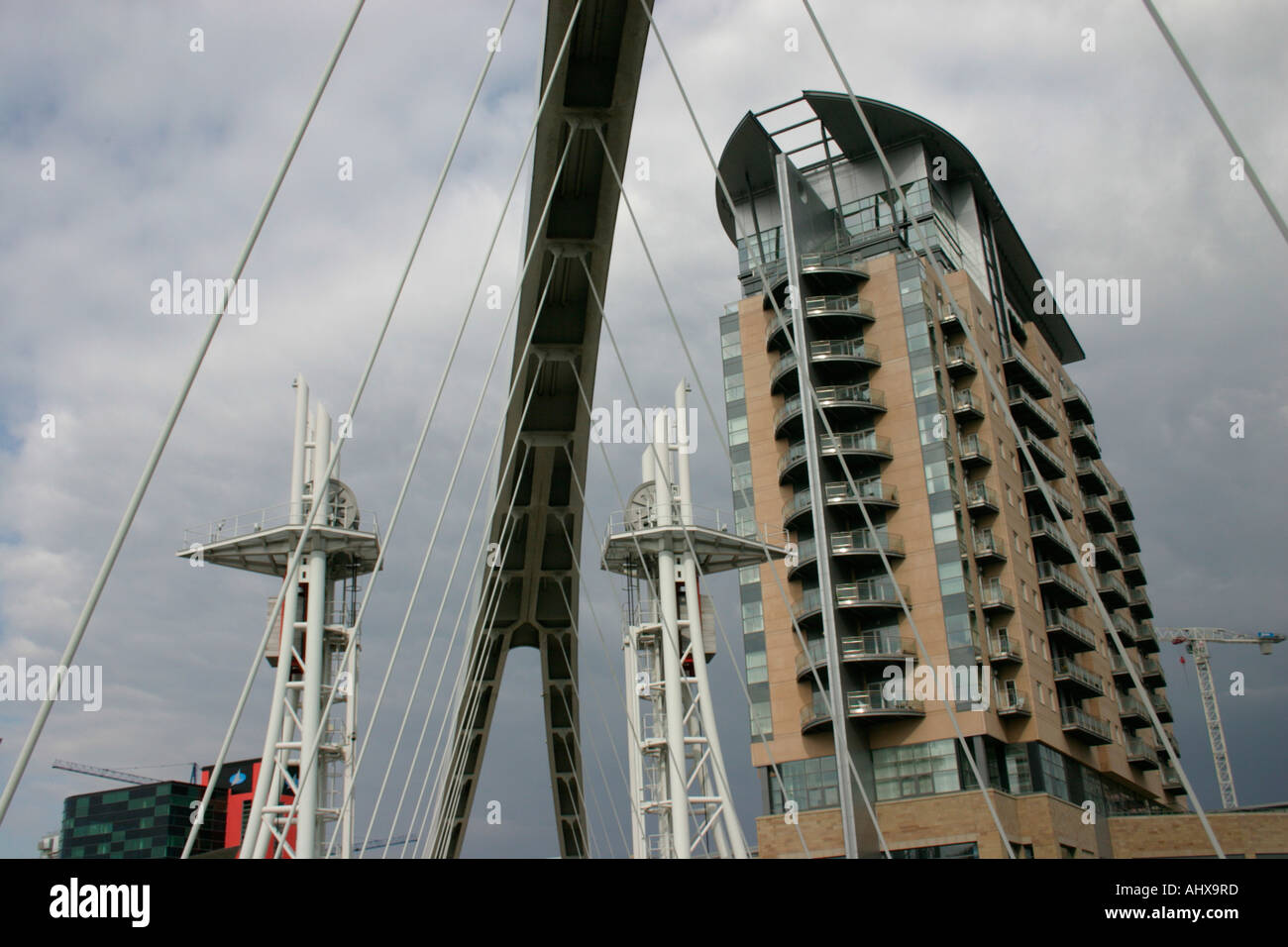 The Salford Quays lift bridge Manchester Ship Canal Greater Manchester ...