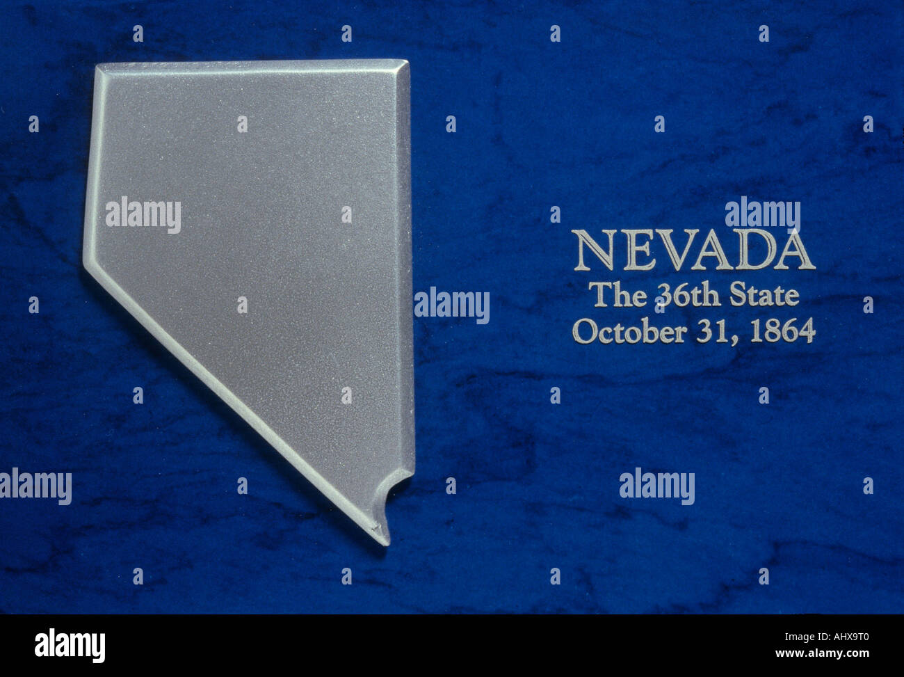 Silver Map of Nevada Stock Photo - Alamy