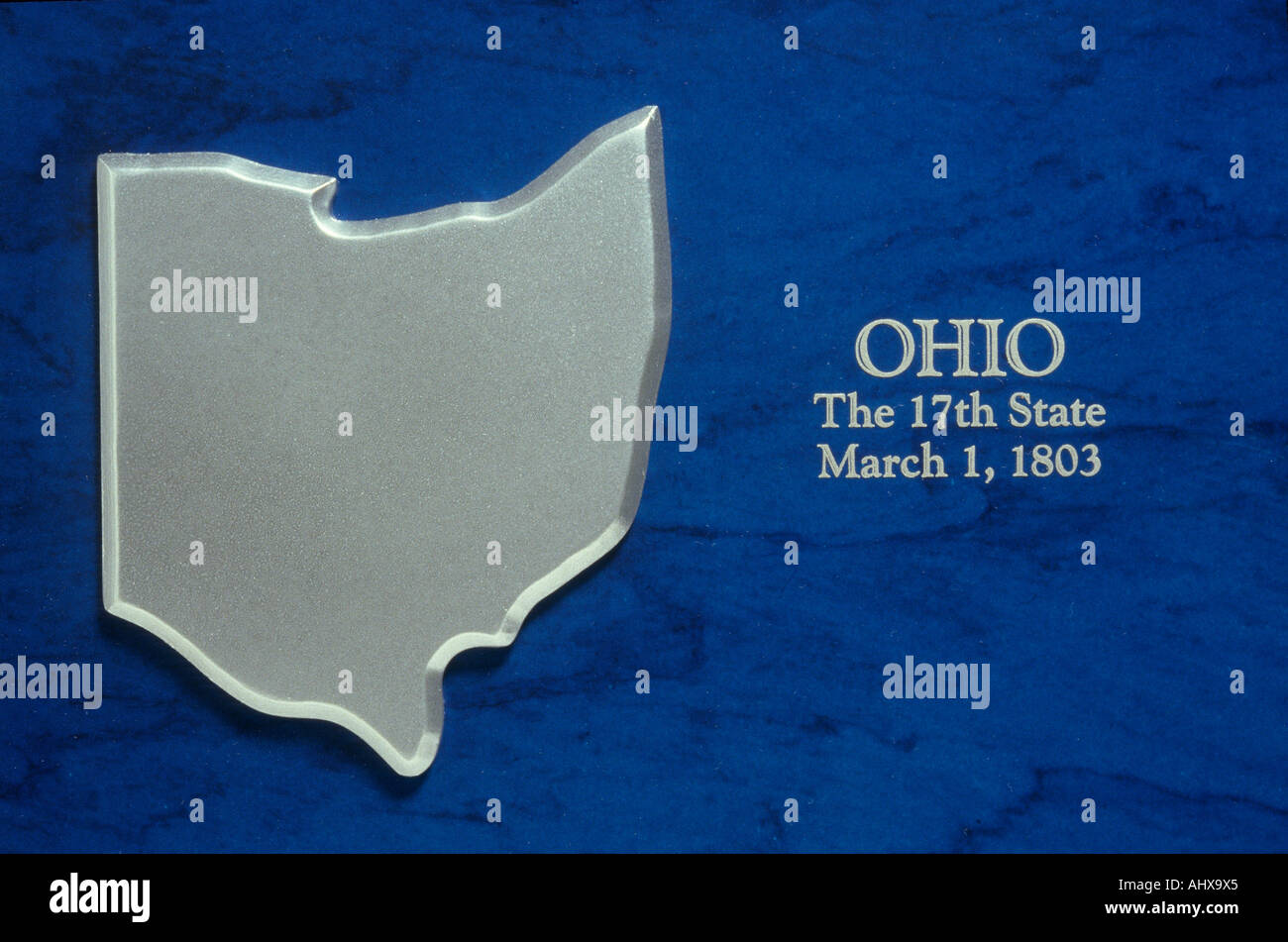 Silver Map of Ohio Stock Photo - Alamy