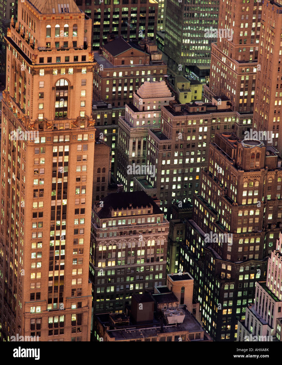 Office block lights in New York,New York,USA,America Stock Photo - Alamy