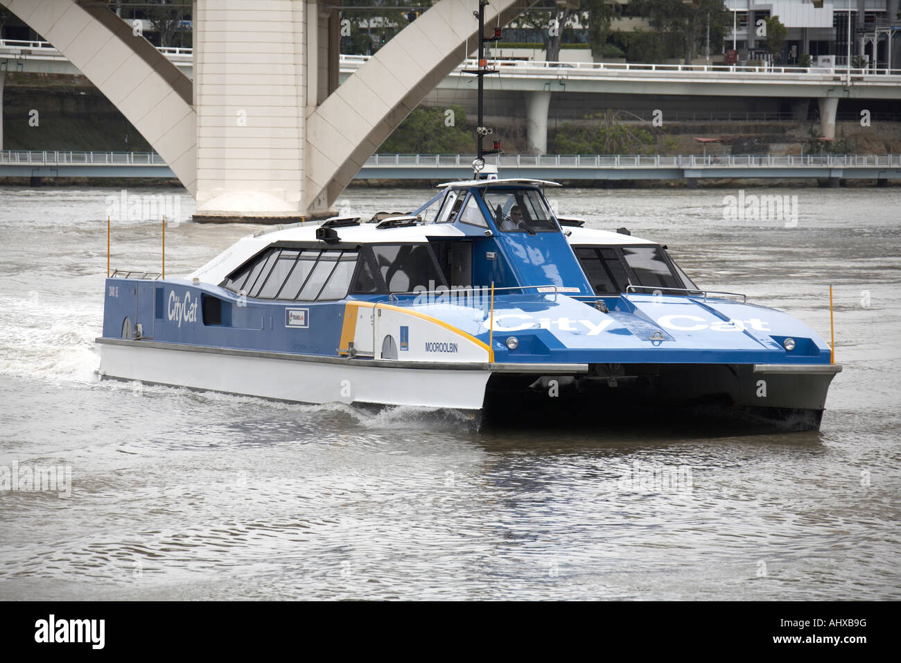 City Cat Catamaran high speed ferry on Brisbane River in Brisbane ...
