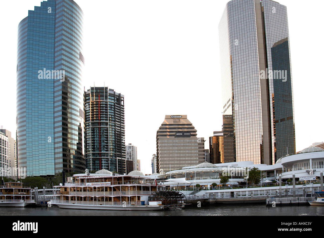 Central Business District buildings in evening summer sunlight with ...