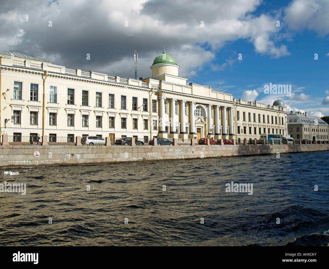 classical building at a channel in Saint Petersburg Russia Stock Photo ...