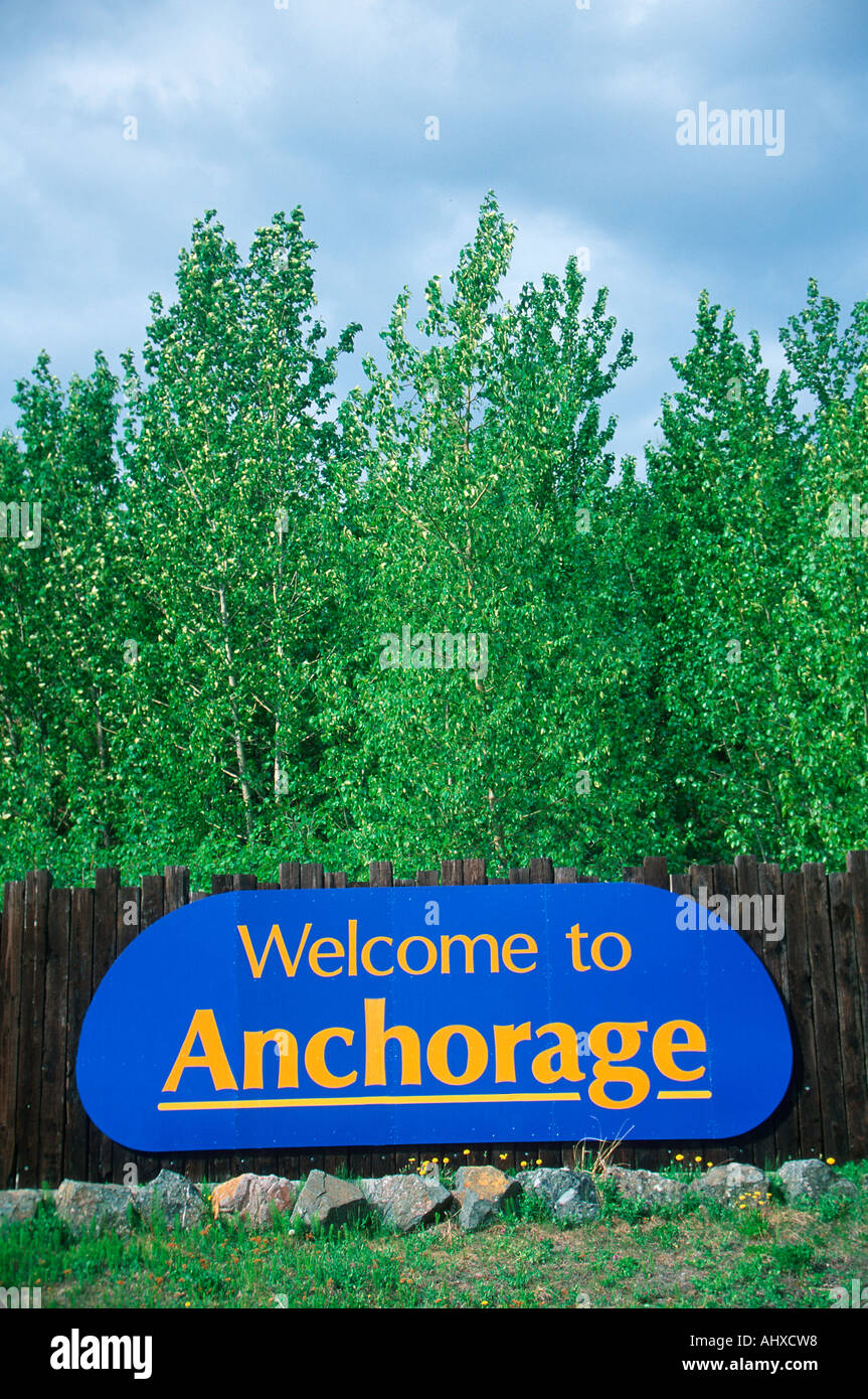 Welcome to Alaska Sign Stock Photo - Alamy