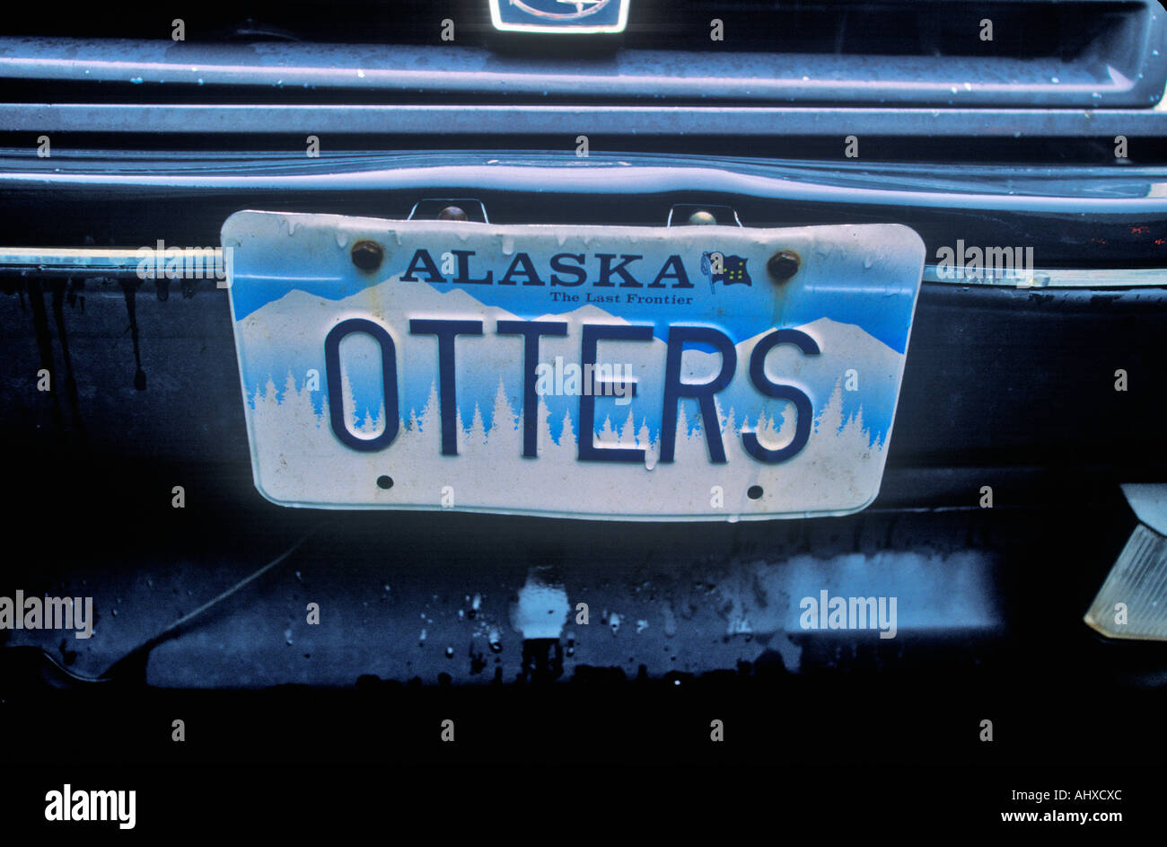 Vanity License Plate Alaska Stock Photo - Alamy