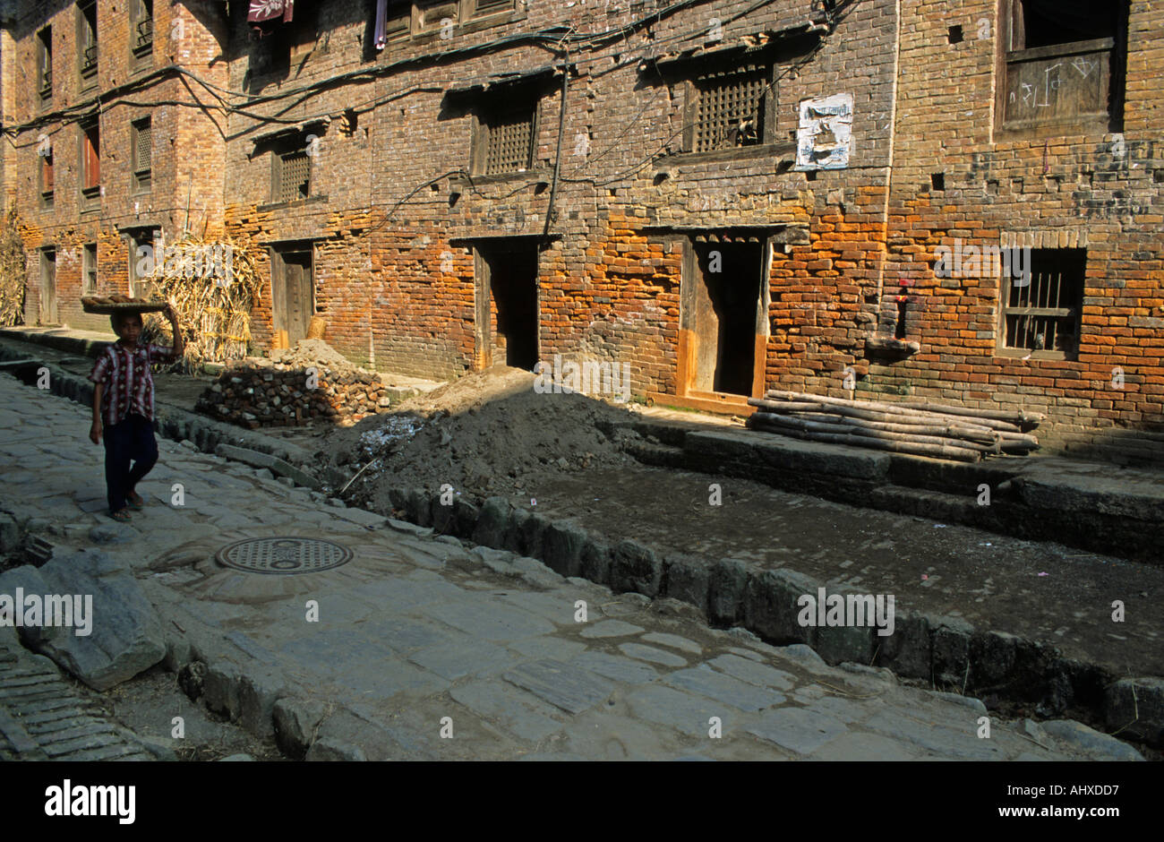Ancient street of Bhaktapur City of Devotees Kathmandu Valley Nepal Stock Photo - Alamy