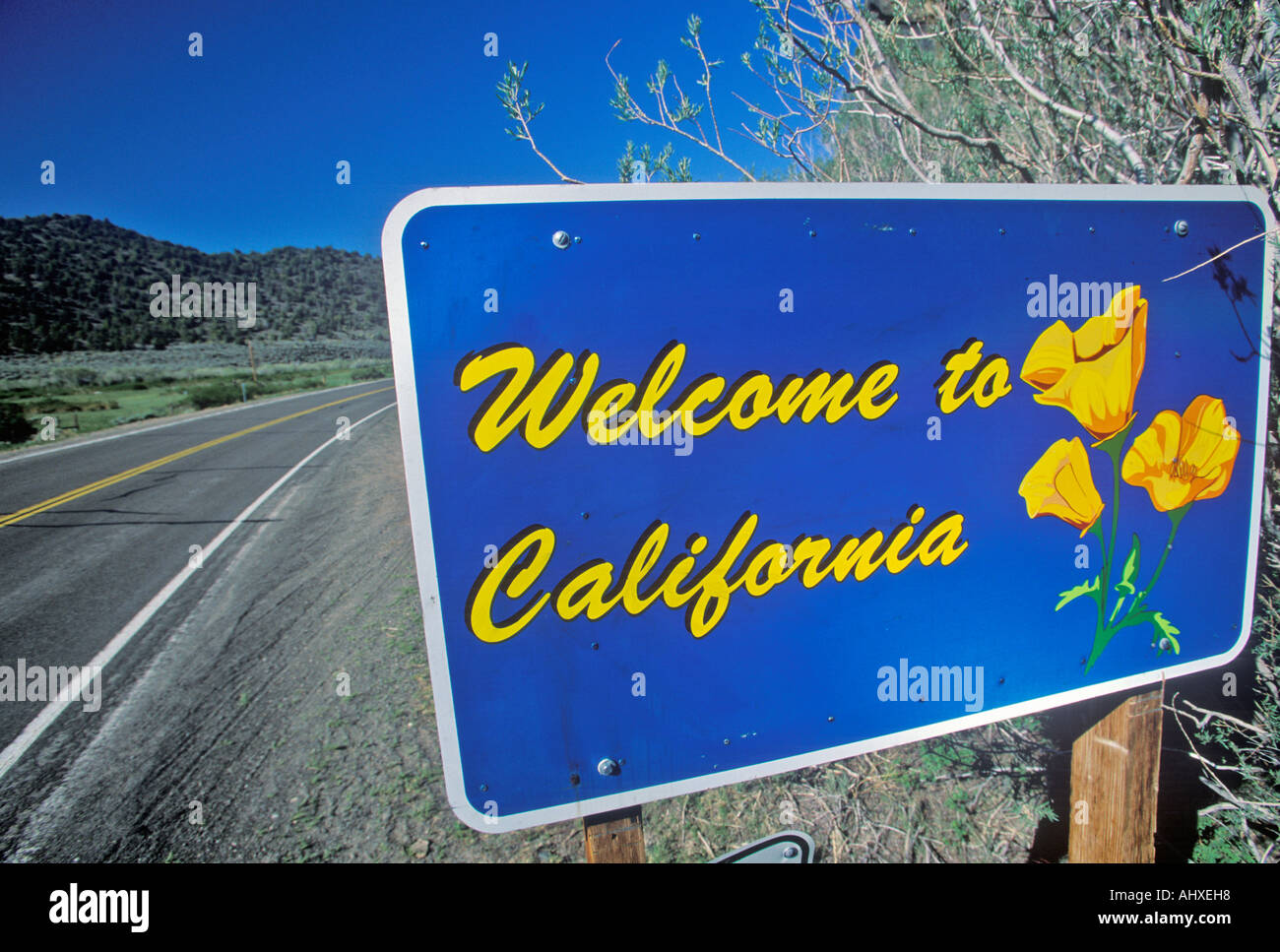 Welcome to California Sign Stock Photo - Alamy