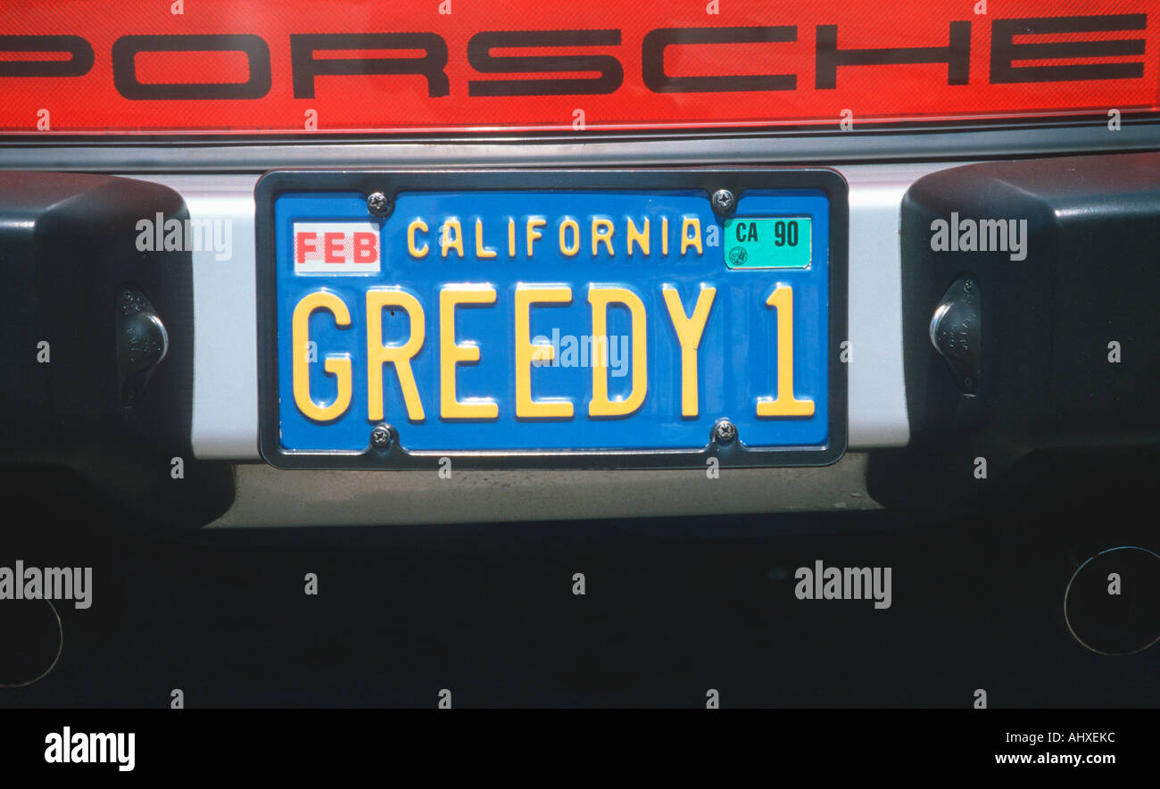 Vanity License Plate California Stock Photo - Alamy