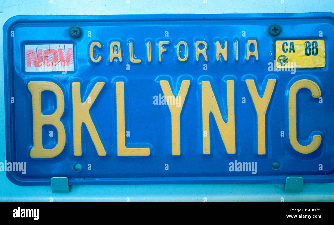 Vanity License Plate California Stock Photo - Alamy