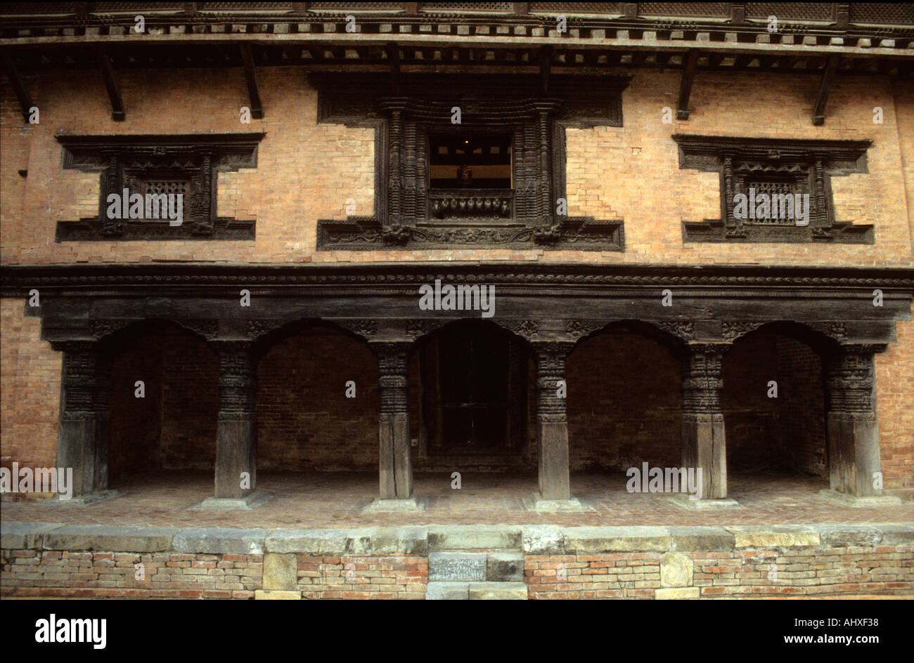 Set of wooden windows in Newari style Kathmandu Valley Nepal Stock ...