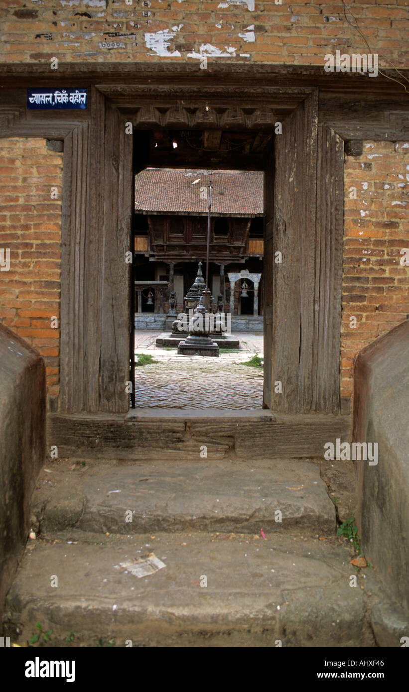 Ancient entrance to one of Kathmandu backyards Nepal Stock Photo - Alamy