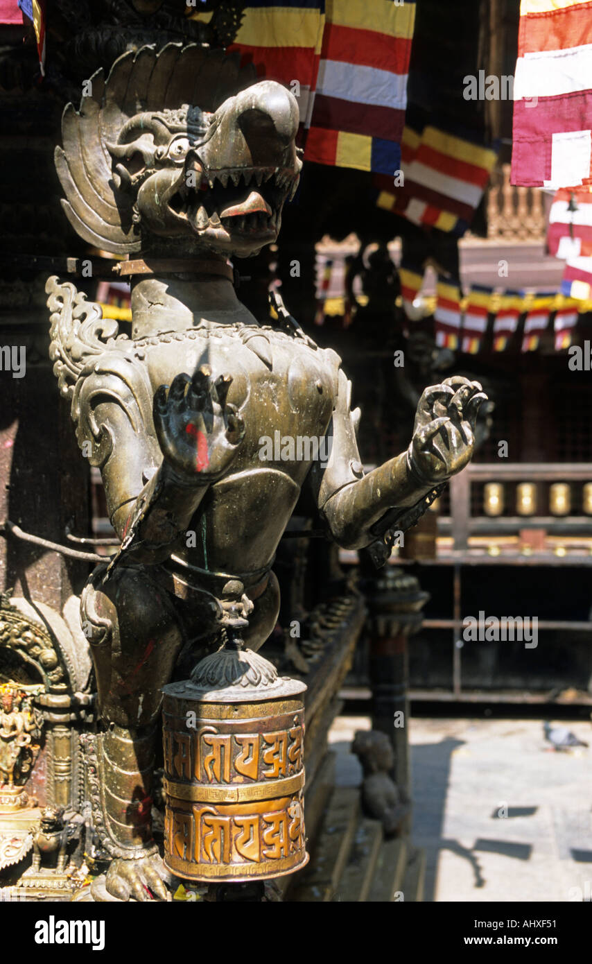 Garuda buddhist prayer wheel protector Golden Temple Patan Kathmandu ...