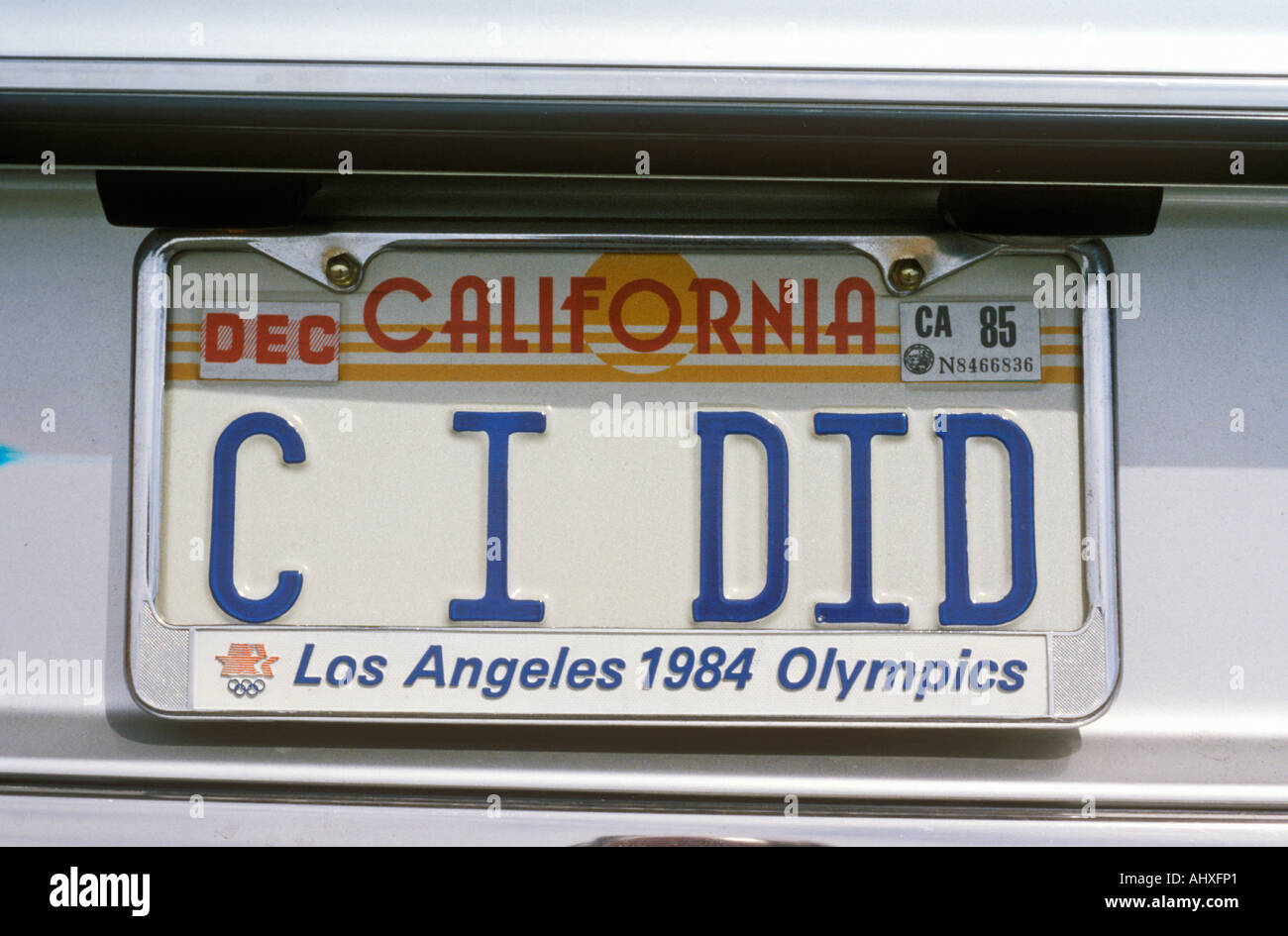 Vanity License Plate California Stock Photo - Alamy