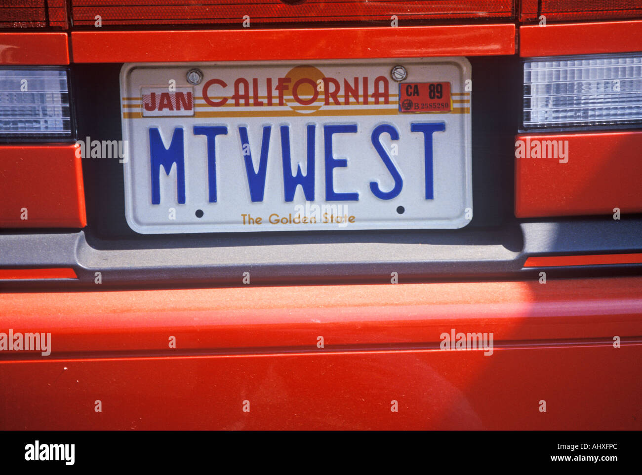 Vanity License Plate California Stock Photo - Alamy