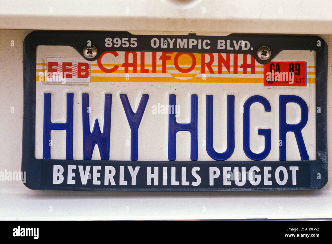 Vanity License Plate California Stock Photo - Alamy