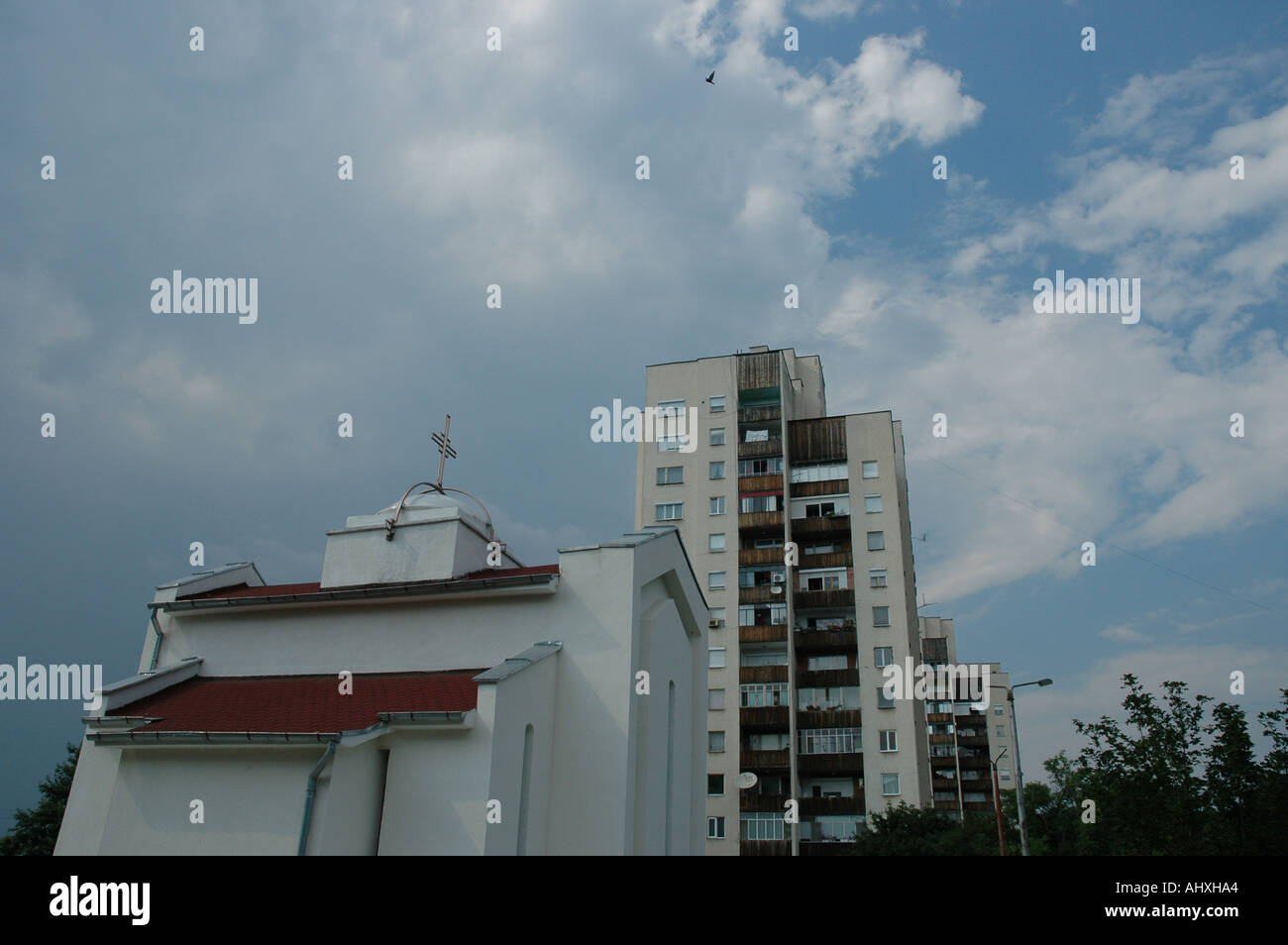 New built orthodoxy chapel in the Bulgarian city of Pleven with a tower ...