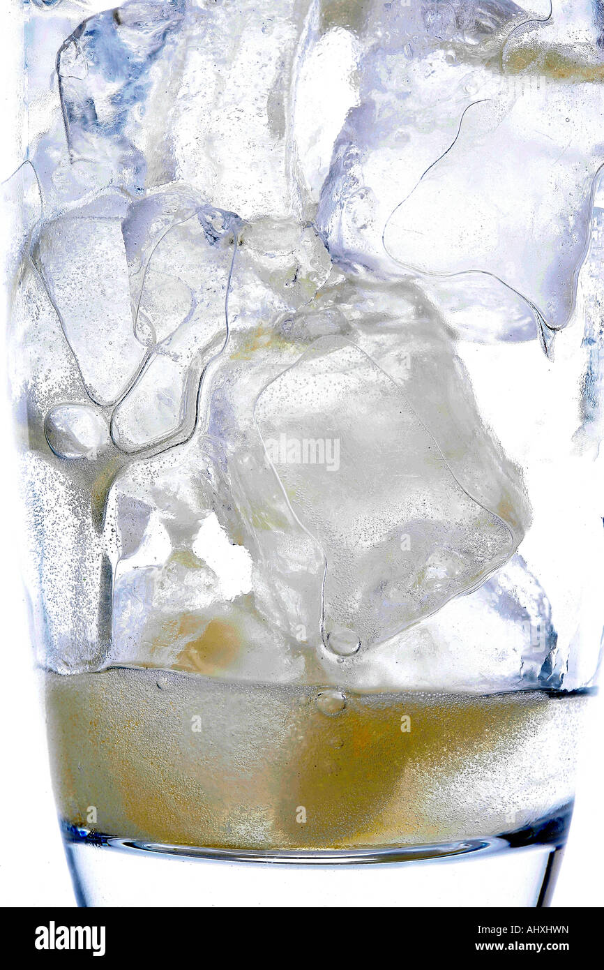 Glass of Ice Cubes Stock Photo - Alamy