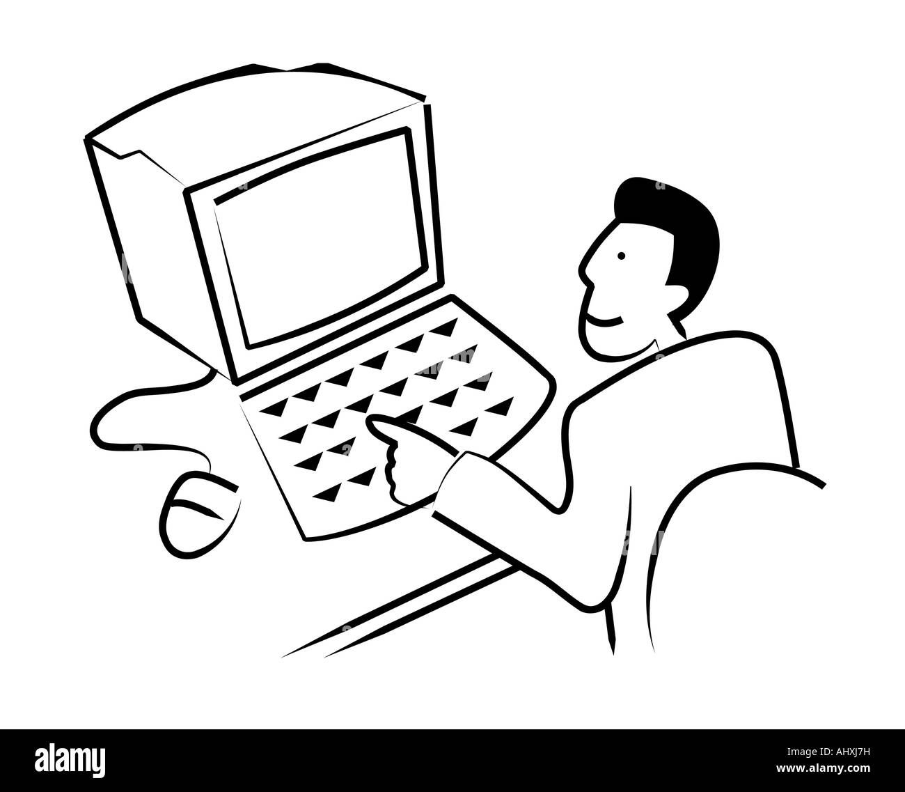 technology cartoon digital illustration Stock Photo - Alamy