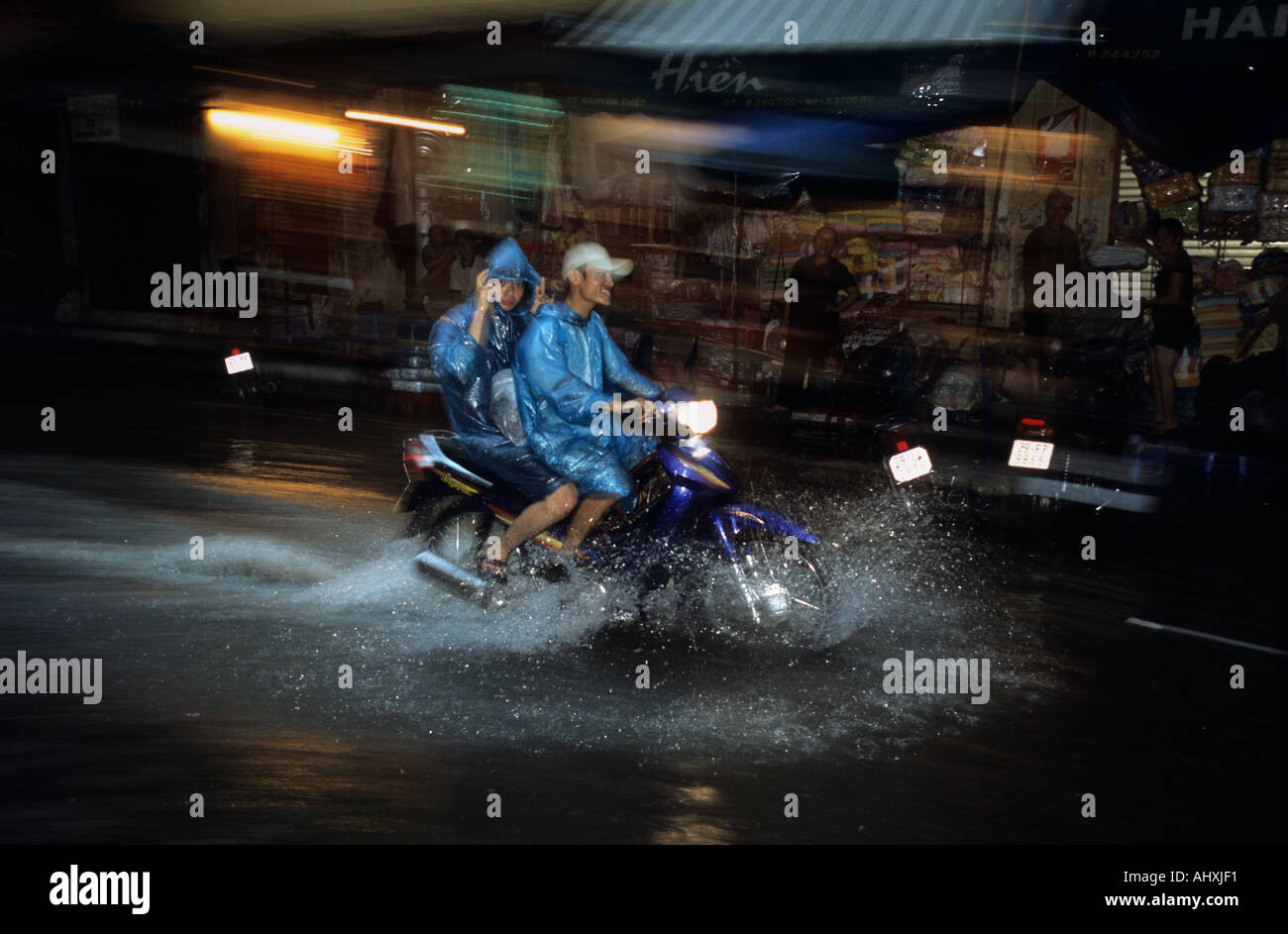 Vietnam Hanoi streets flooded after heavy rain June 2005 Stock Photo ...
