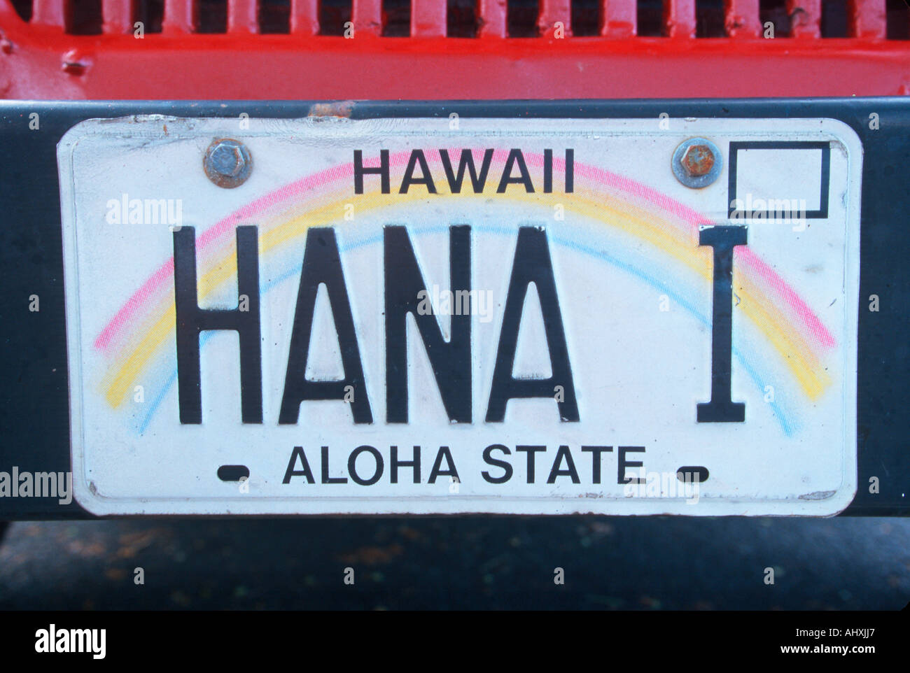 Hawaii car license plate hi-res stock photography and images - Alamy