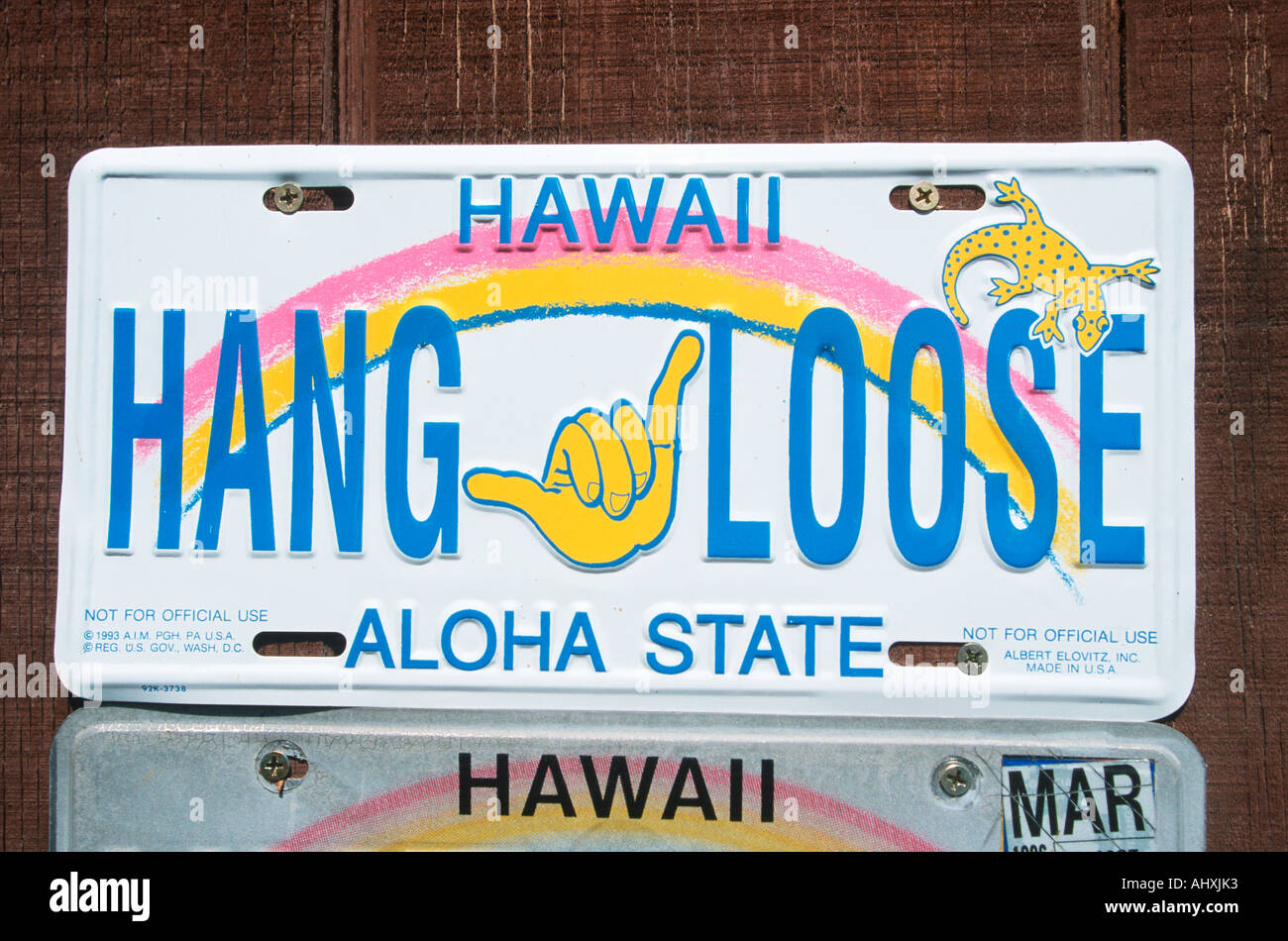 Hawaii car license plate hi-res stock photography and images - Alamy