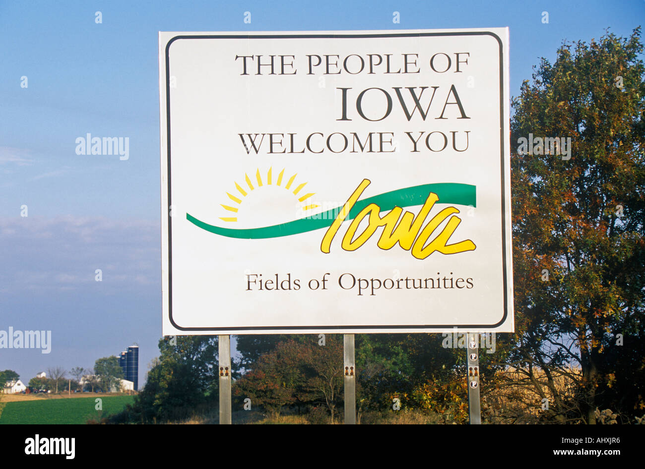 Welcome to Iowa Sign Stock Photo - Alamy