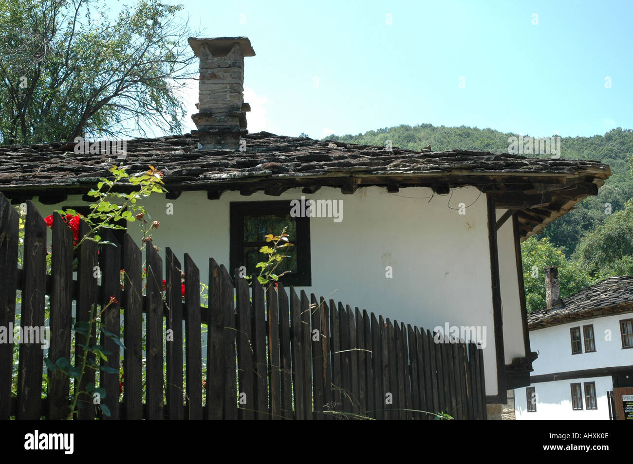 Renovated traditional Bulgarian house with stone roof Stock Photo - Alamy