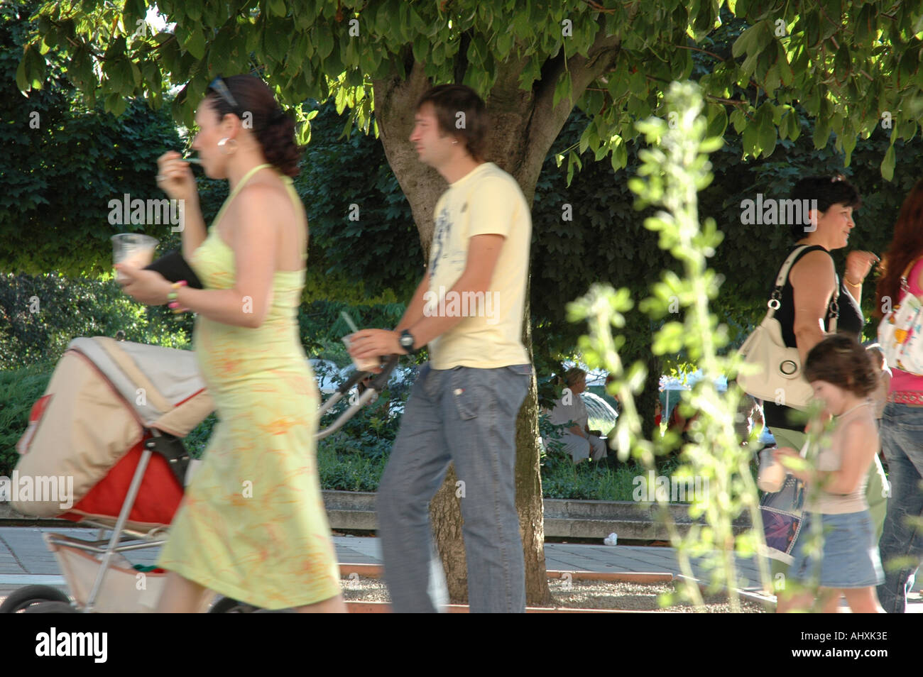 Summer downtown life in the city of Pleven / Bulgaria Stock Photo - Alamy