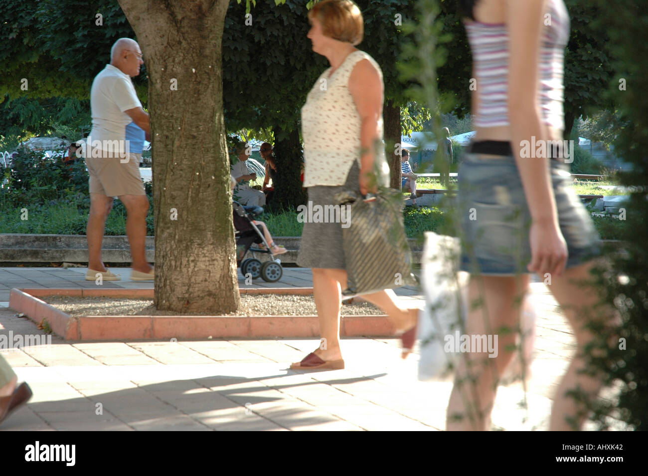Summer downtown life in the city of Pleven / Bulgaria Stock Photo - Alamy