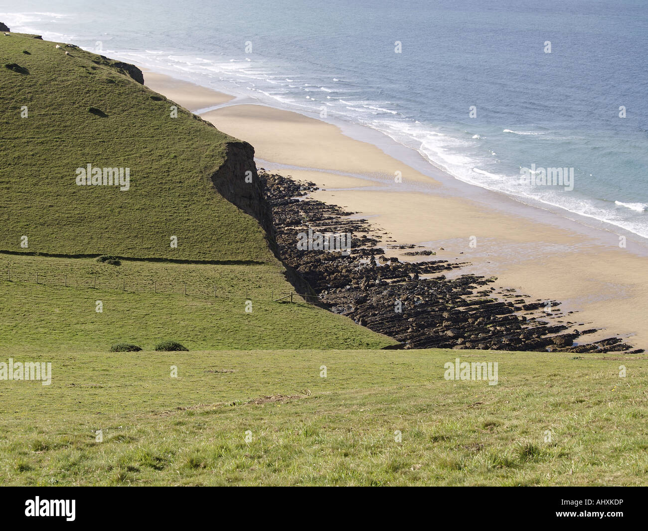 Cliff top coastal footpath, from Duckpool beach to Sandymouth bay ...