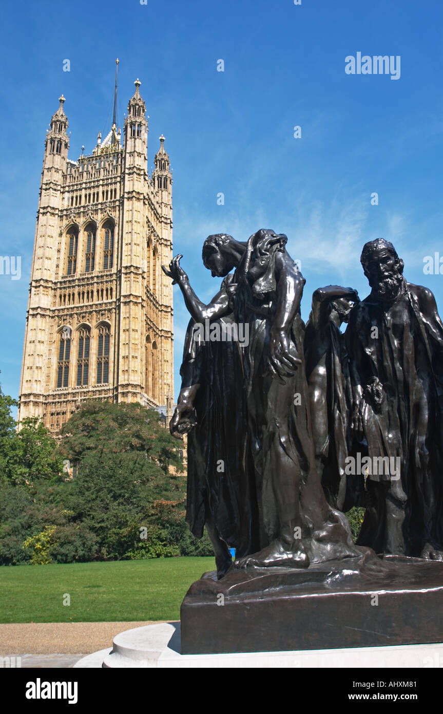 Rodins Burghers of Calais in the gardens next to the Houses of ...