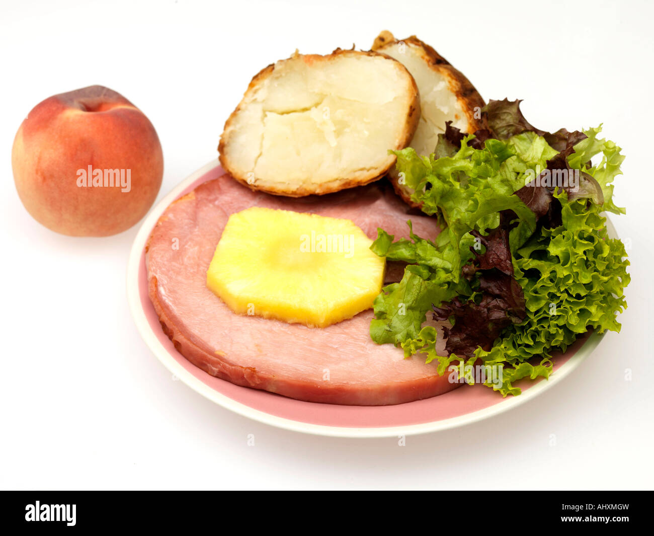 Gammon and Jacket Potato Stock Photo - Alamy
