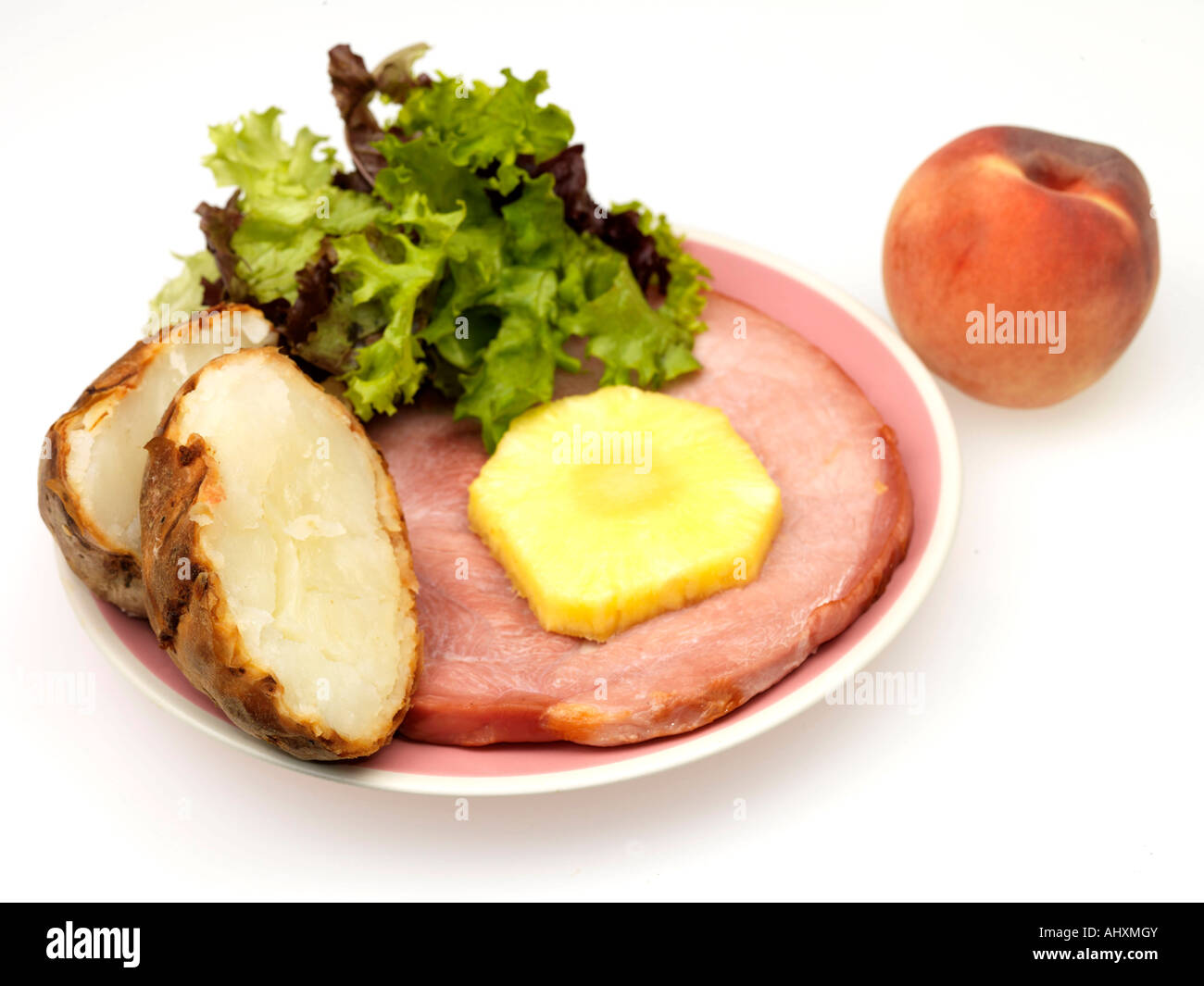 Gammon and Jacket Potato Stock Photo - Alamy