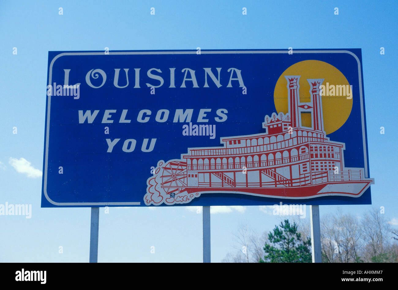 Welcome louisiana road sign hi-res stock photography and images - Alamy