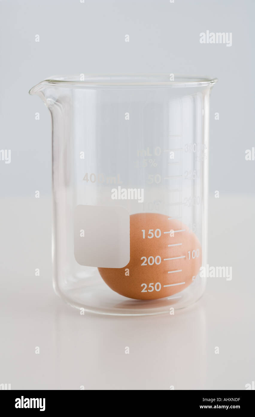 Egg in glass beaker Stock Photo - Alamy