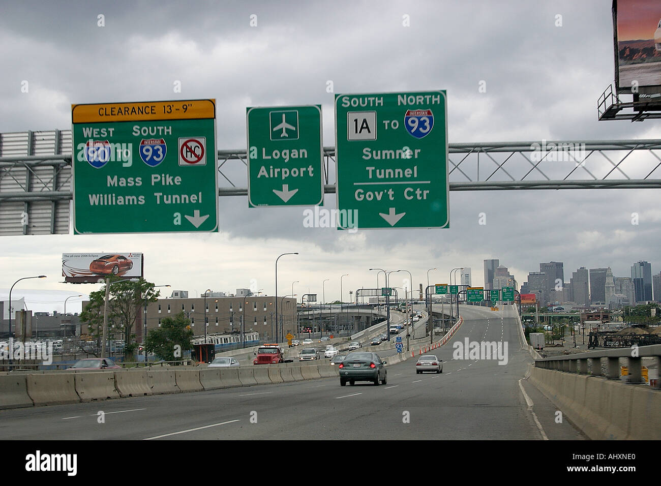 Boston USA freeway signs Stock Photo - Alamy